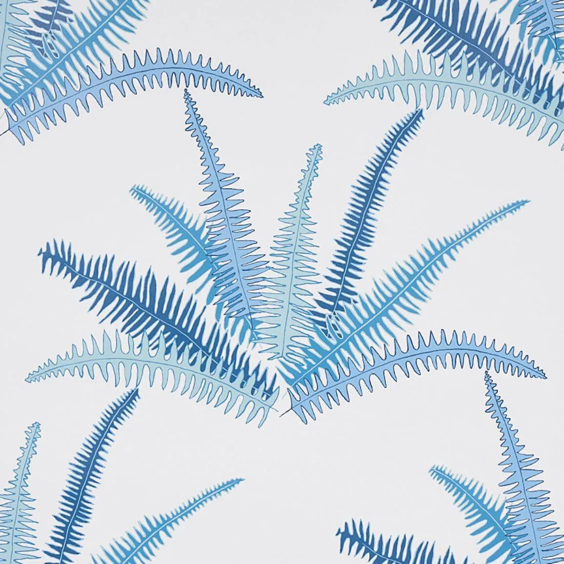 Sample - Schumacher X Cristina Buckley Canyon Ferns Wallpaper in Lagoon ...