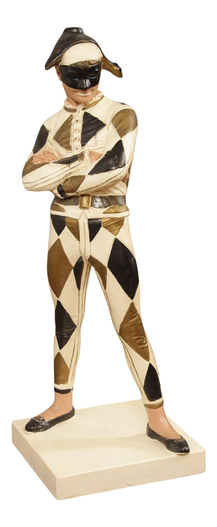 Mid Century Modern Hand Painted Harlequin Statue | Chairish