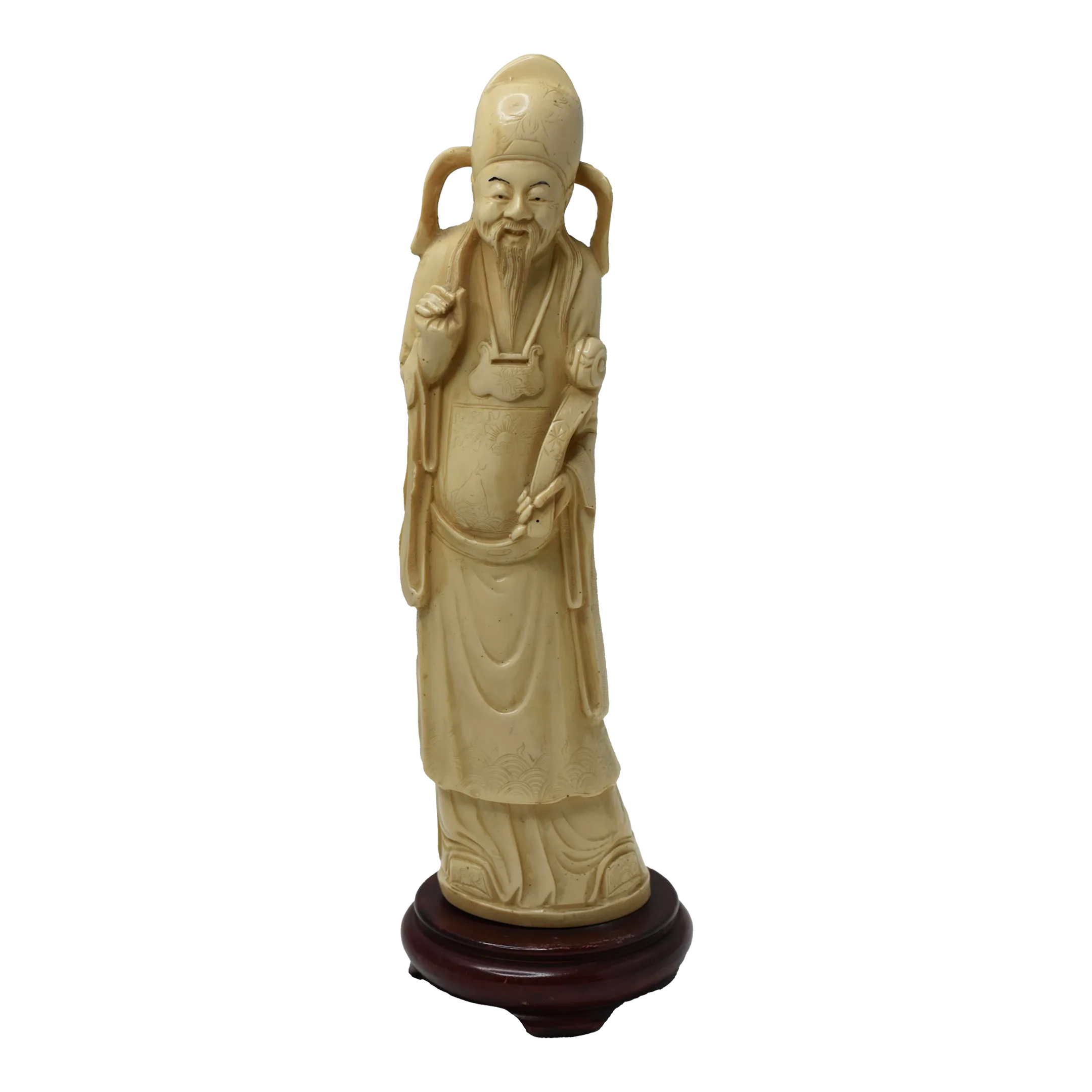 Late 19th Century Chinese Hand Carved Figure of the Immortal Scholar ...
