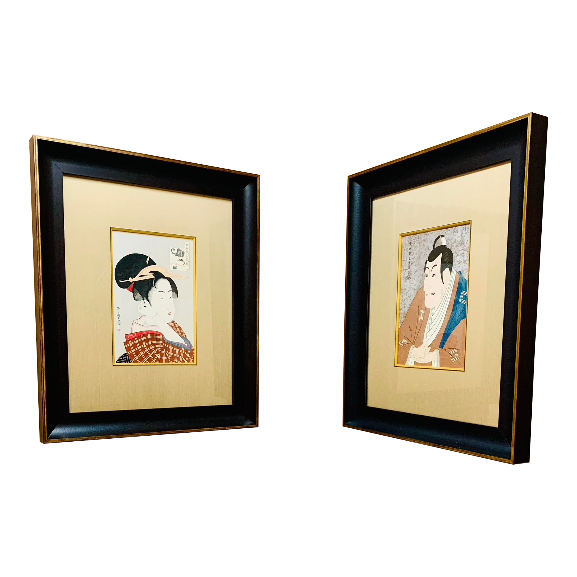 Japanese Woodblock Prints the Actor and Tatsumi Roko, Set of 2 | Chairish