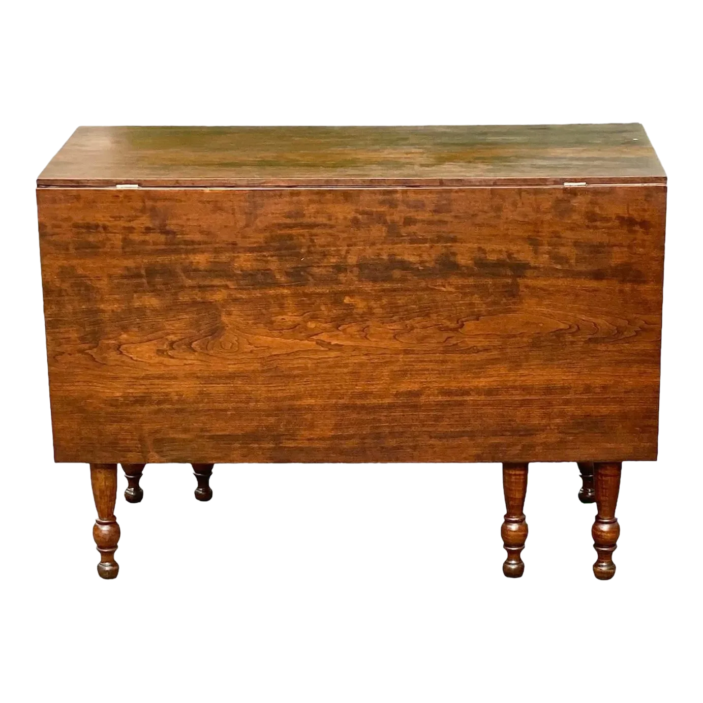 Late 19th Century Antique Sheraton Style Cherry & Tiger Maple Drop Leaf ...