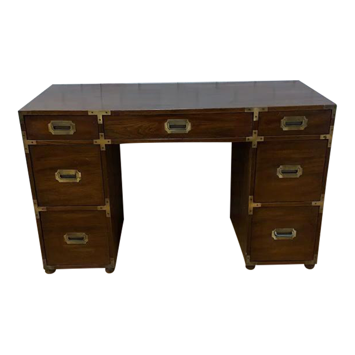 1970s Vintage Campaign Desk by Hickory Manufacturing Co | Chairish