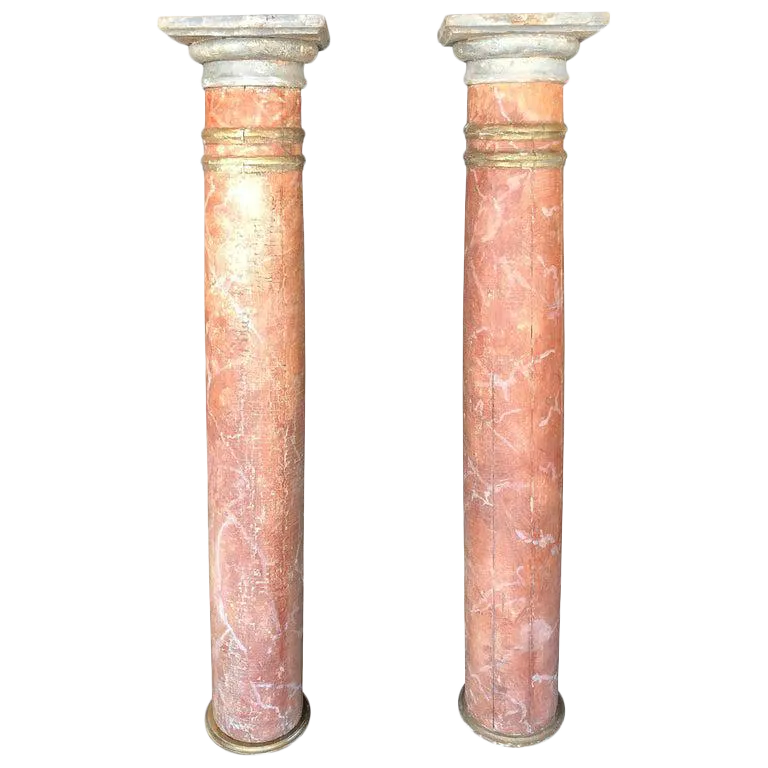 19th Century Wood Italian Columns-a Pair | Chairish