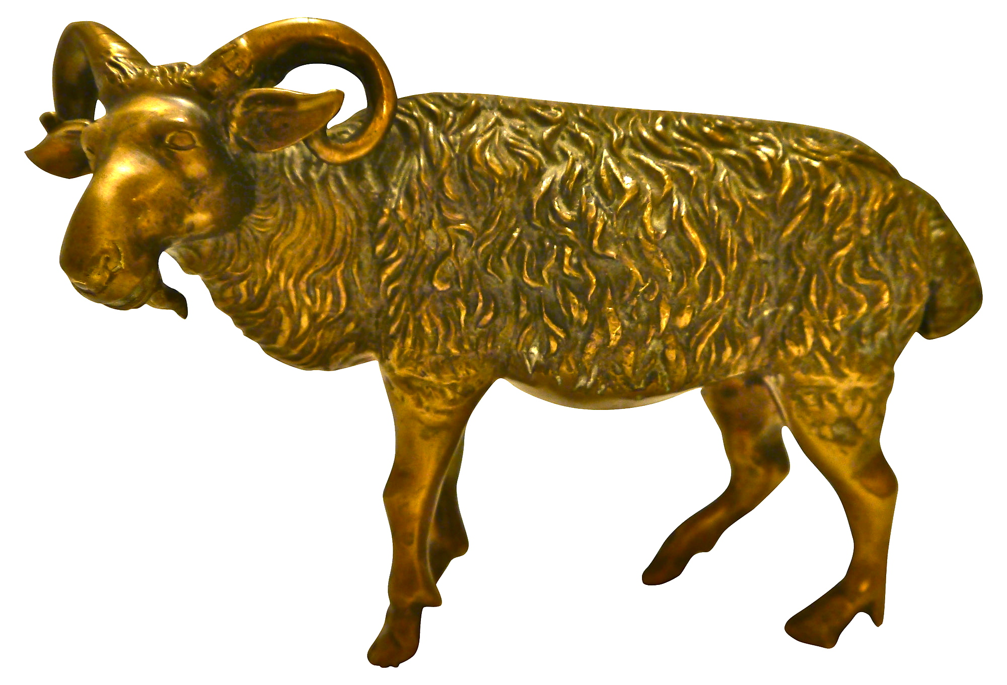 1930s Cast Brass Ram | Chairish