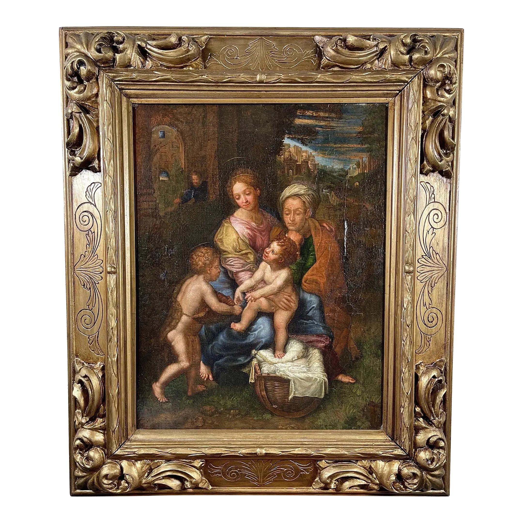 18th Century Antique Raphael Holy Family Oil Painting the Pearl ...
