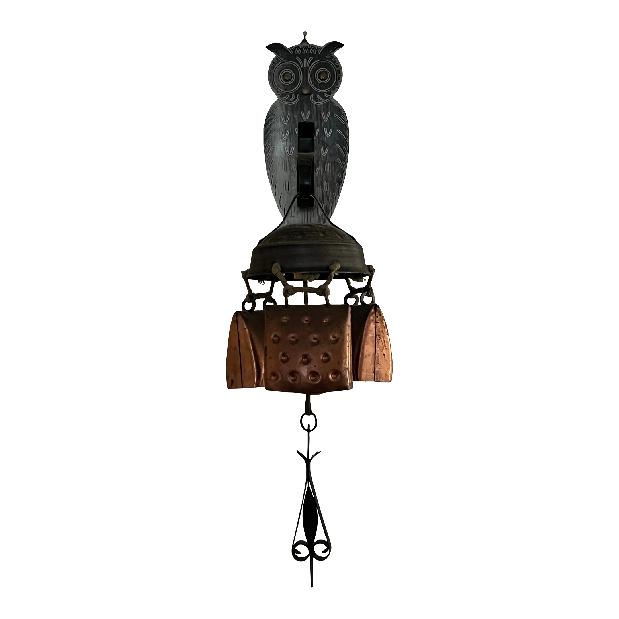 Vintage House Gong for Wall Mounting, Owl Plate With Three Copper ...