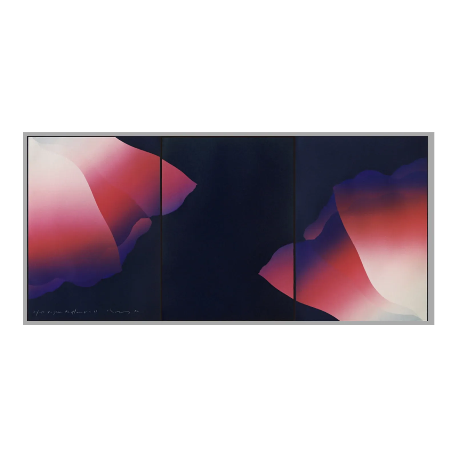 Vintage Kozo Inoue Silkscreen 'Vague De Fleur Ii' Triptych, France | Chairish