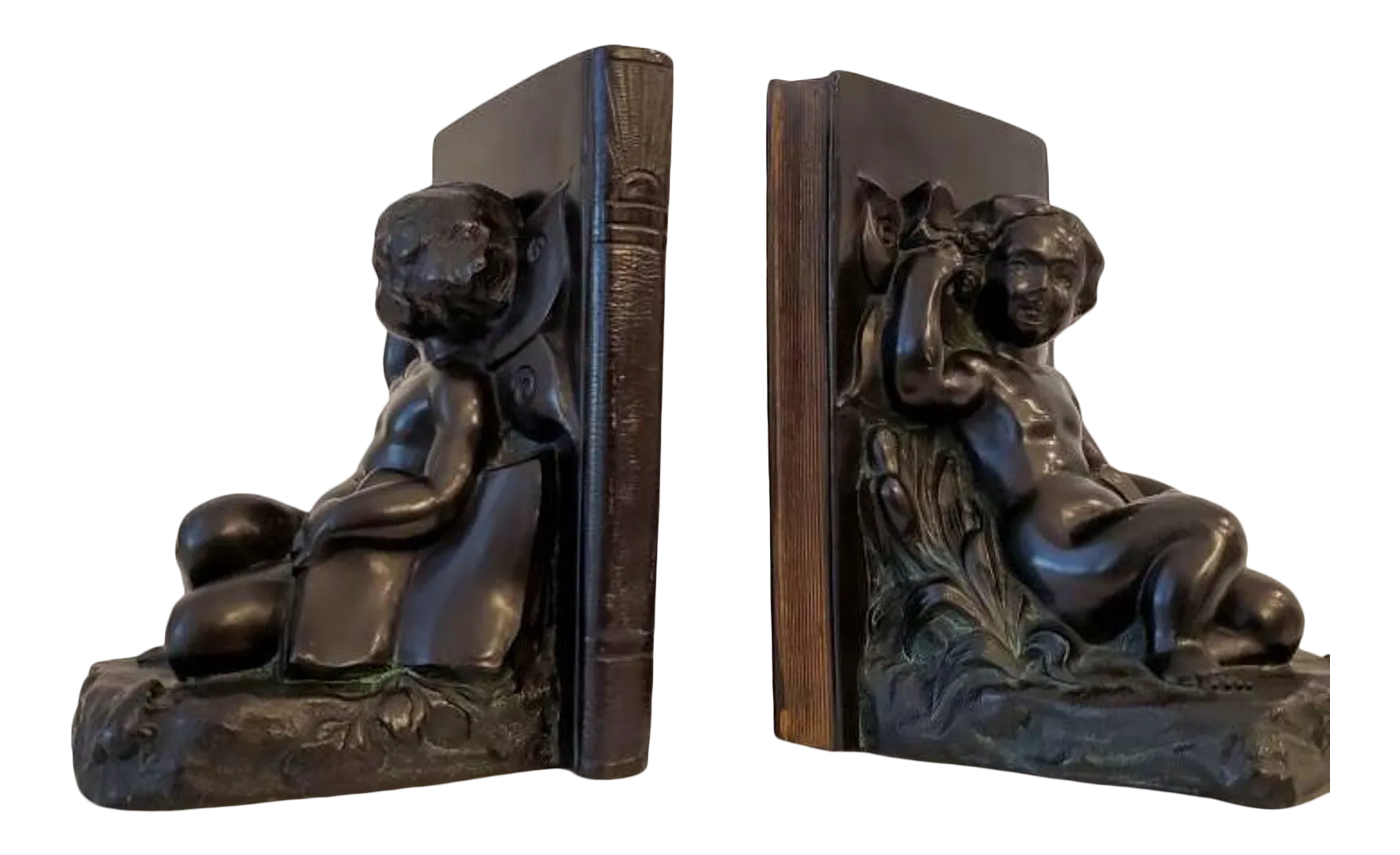 American Art Deco Ronson Art Metal Works Bookends - a Pair | Chairish
