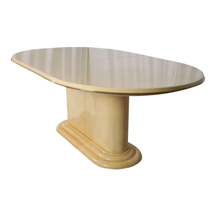 1960s Art Deco Faux Goatskin Dining Table | Chairish