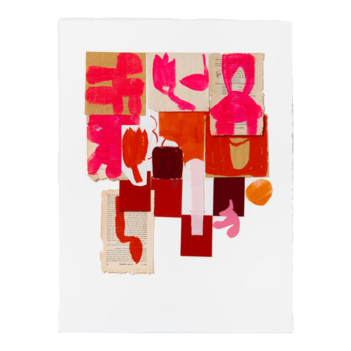 Contemporary Abstract Collage Ink Drawing | Chairish