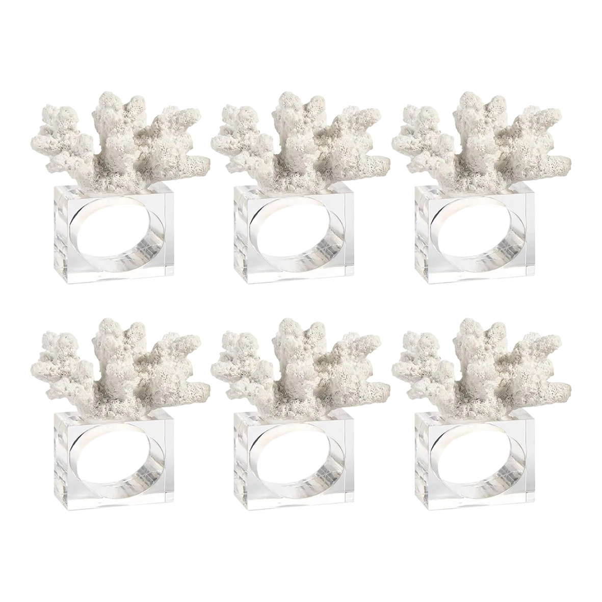 Minka Coral Napkin Rings, Set of 6 | Chairish