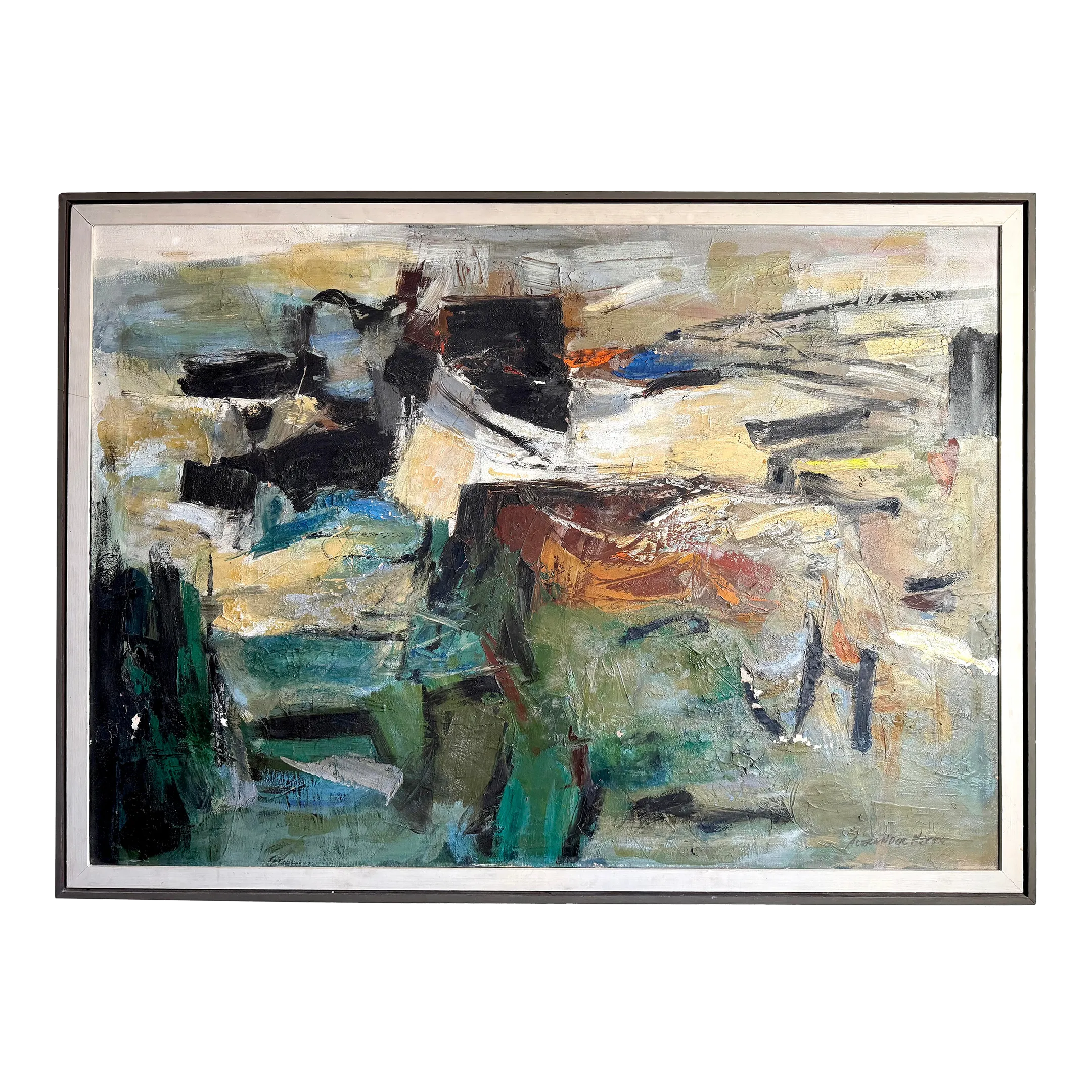 1960s Alexander Nepote "Water All Around" Oil Painting | Chairish