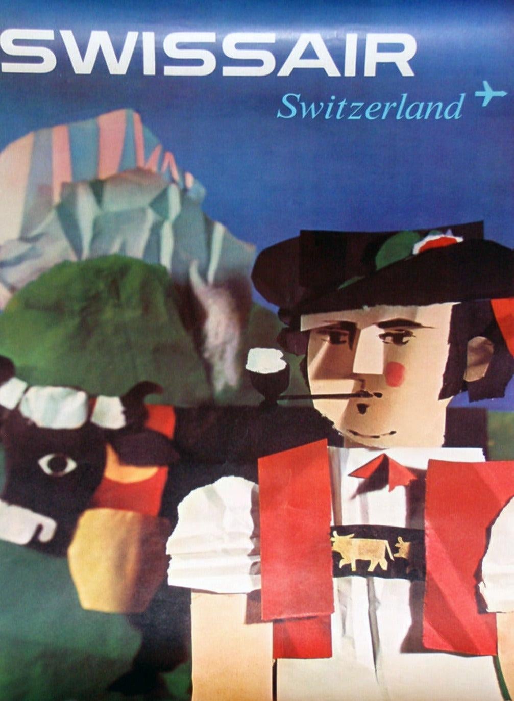 1958 Swissair Switzerland Poster | Chairish