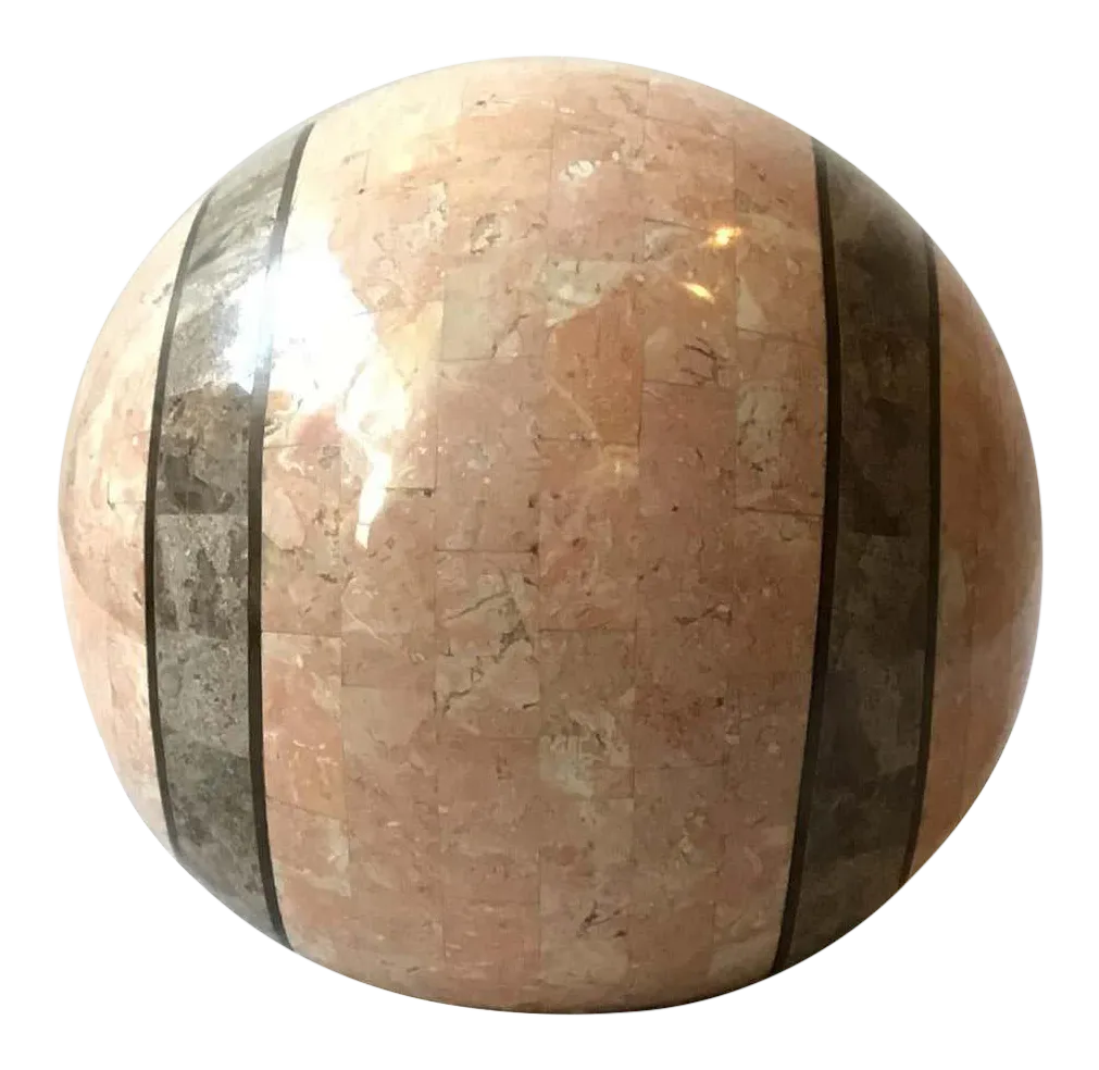 1980s Tessellated Stone Sphere | Chairish