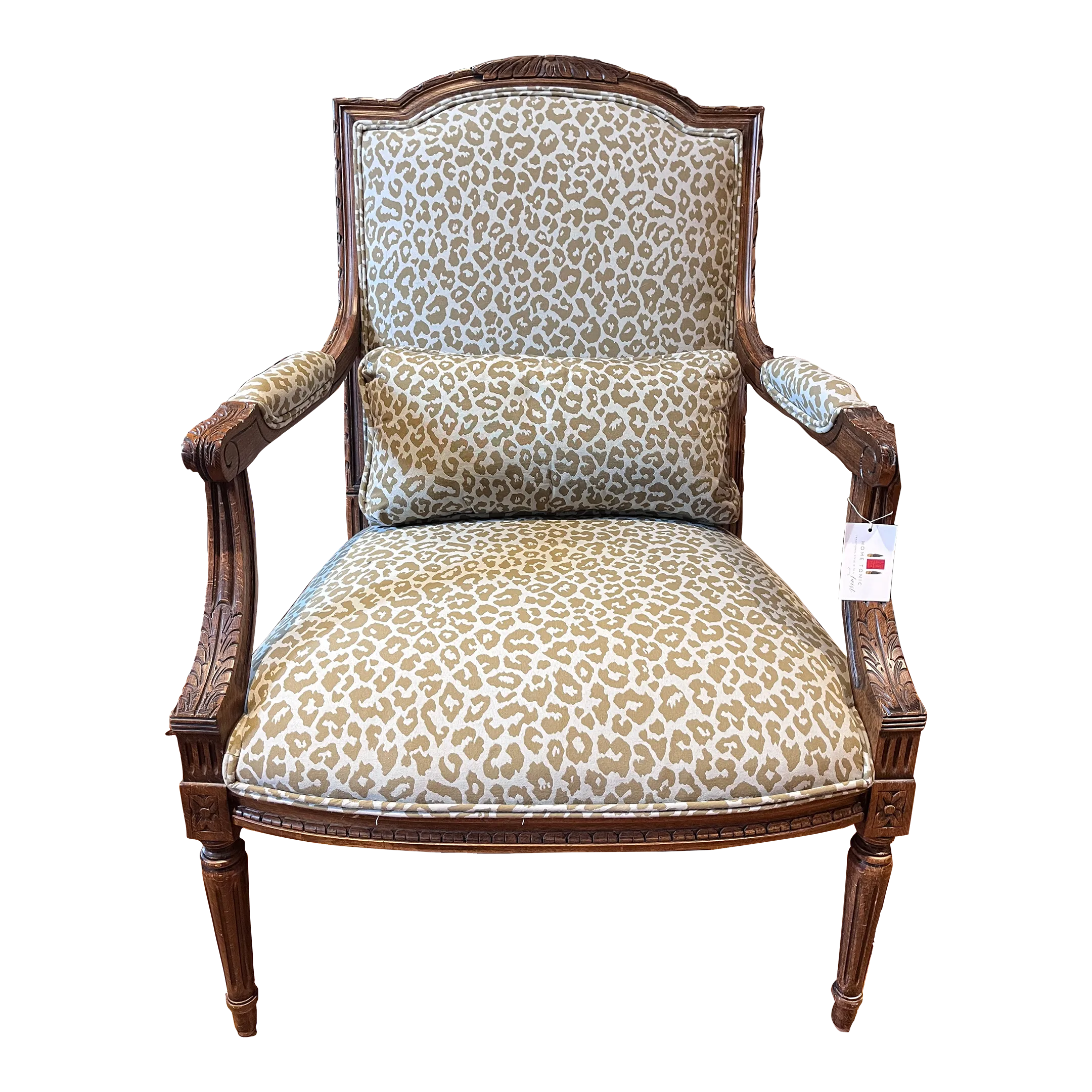 Late 20th Century French Leopard Print Chair | Chairish