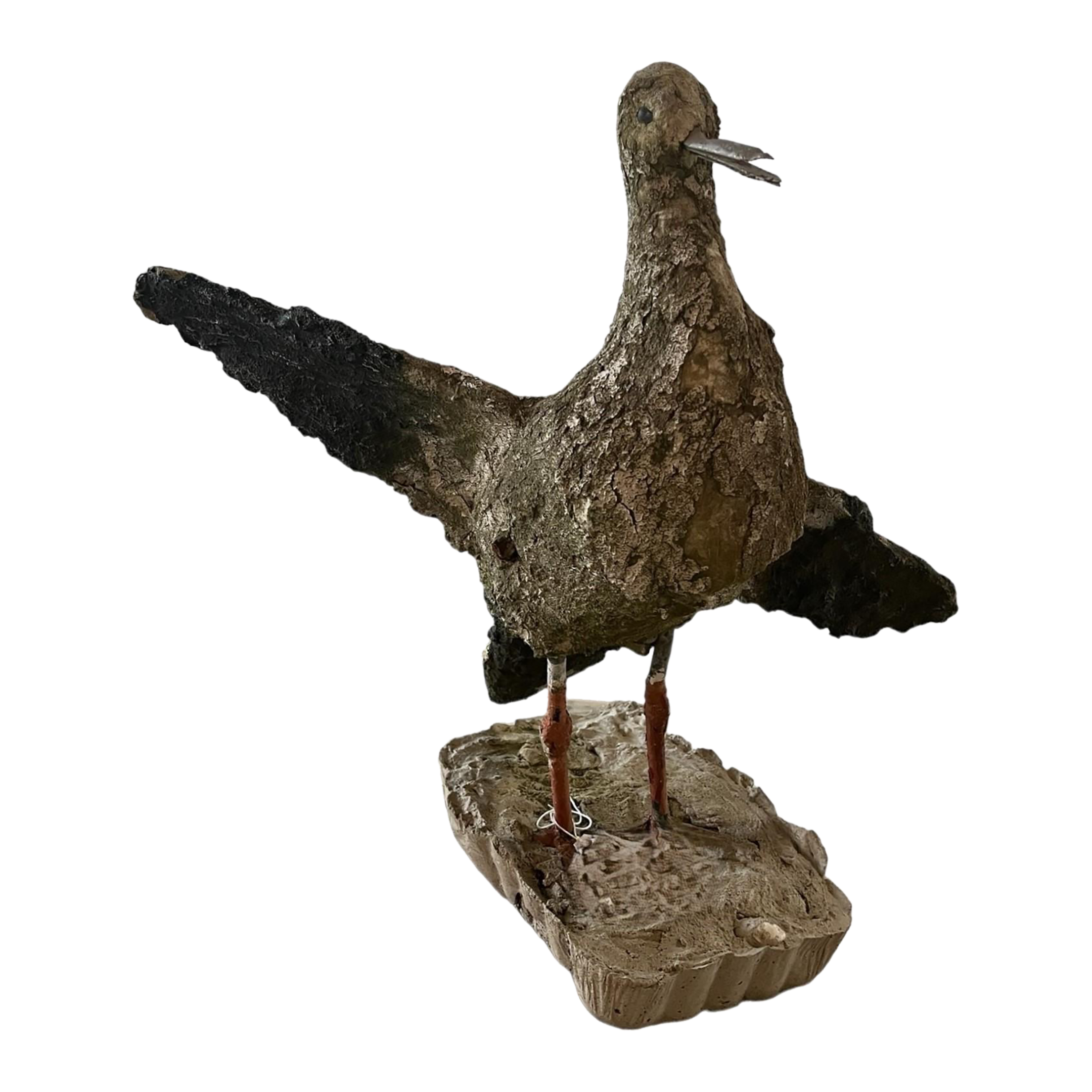Vintage Concrete Seagull Sculpture | Chairish