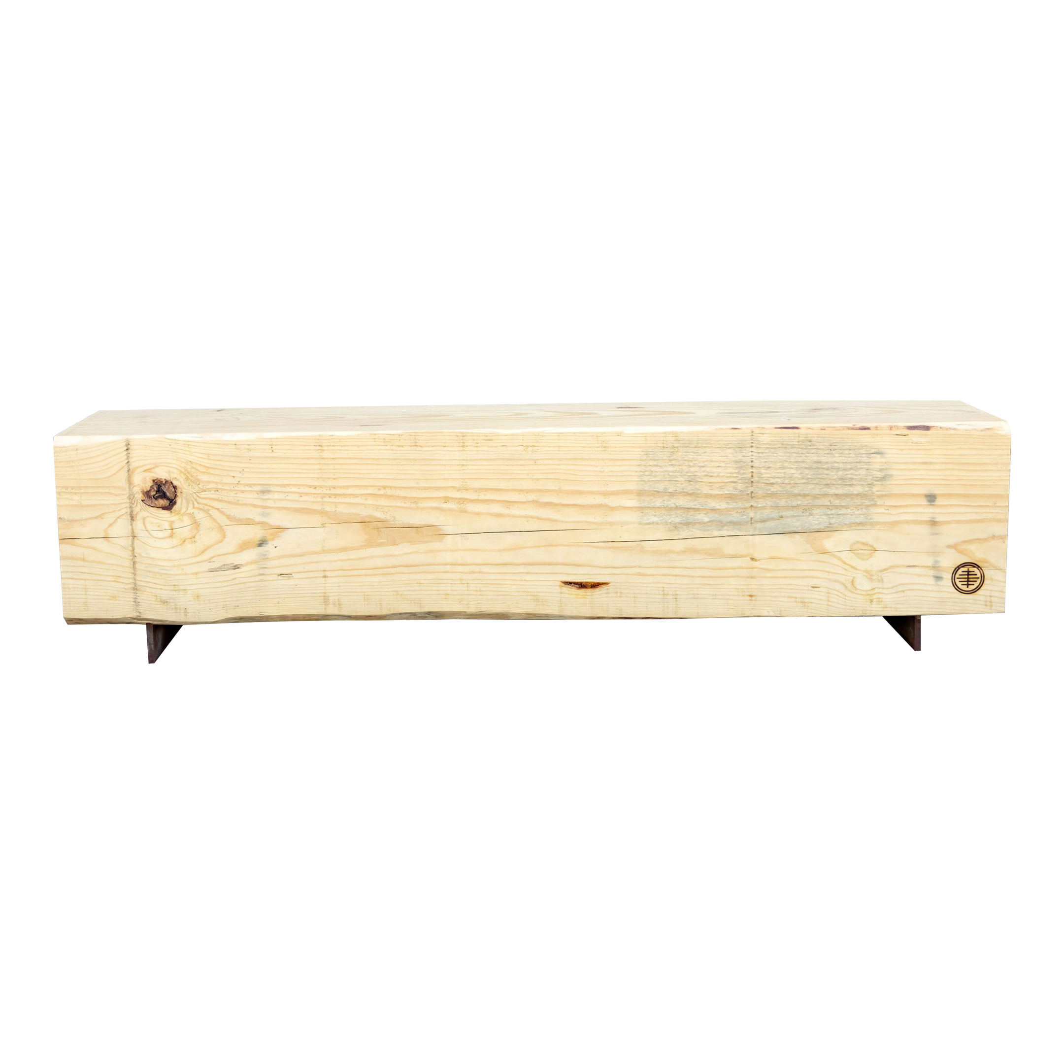 Reclaimed Wood Beam Bench 4' Long Natural Pine | Chairish