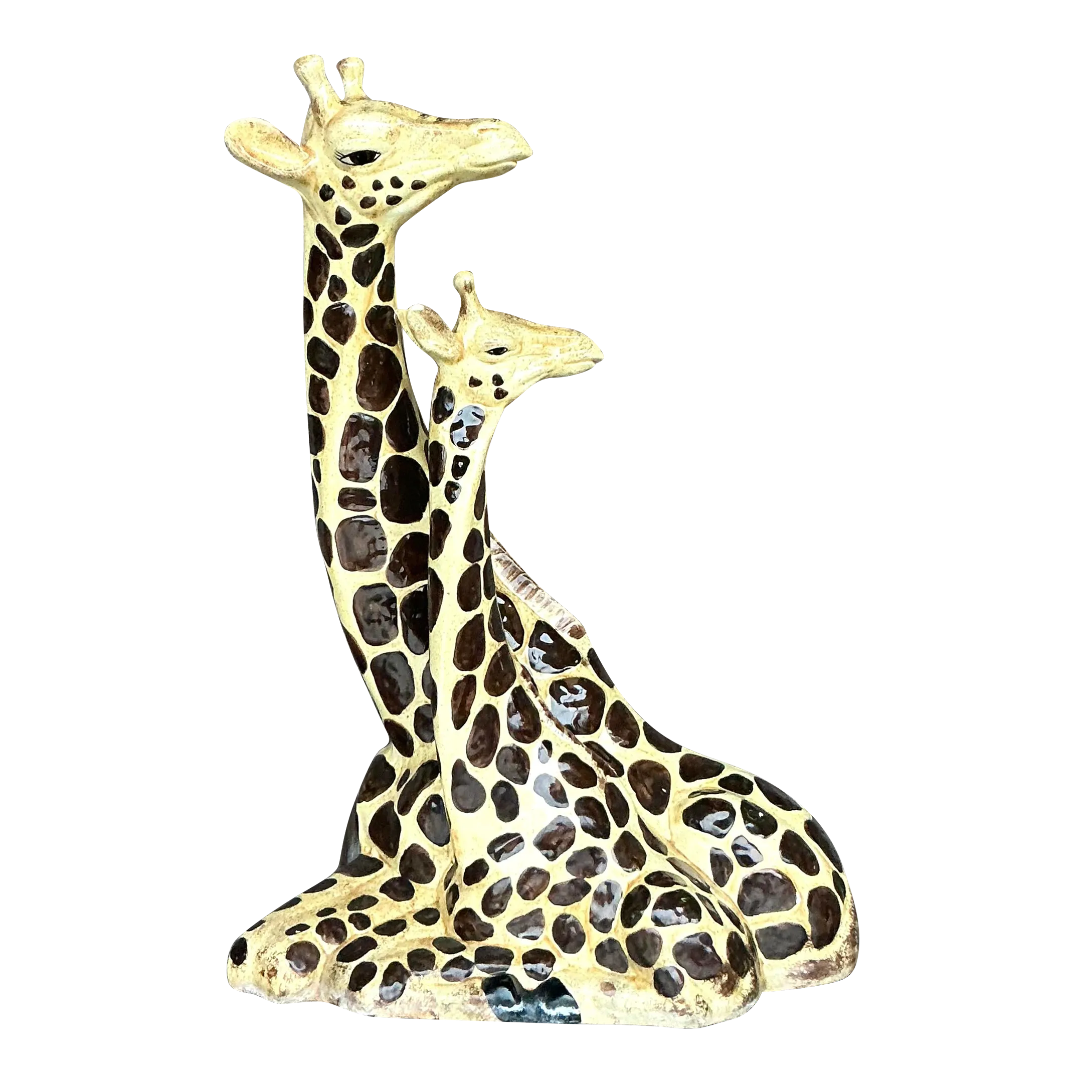 Vintage Boho Glazed Ceramic Giraffe | Chairish
