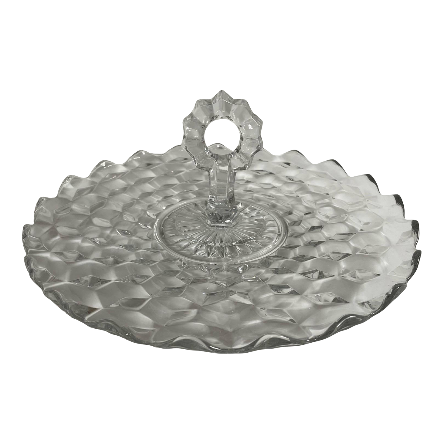 Vintage Fostoria American Cubist Appetizer/Sandwich Tray | Chairish