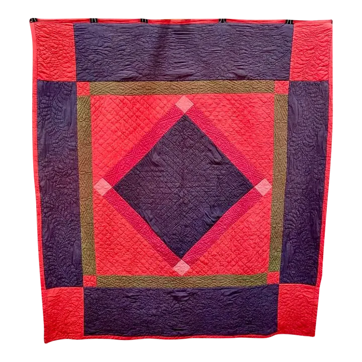 1930s Diamond in a Square Amish Quilt | Chairish