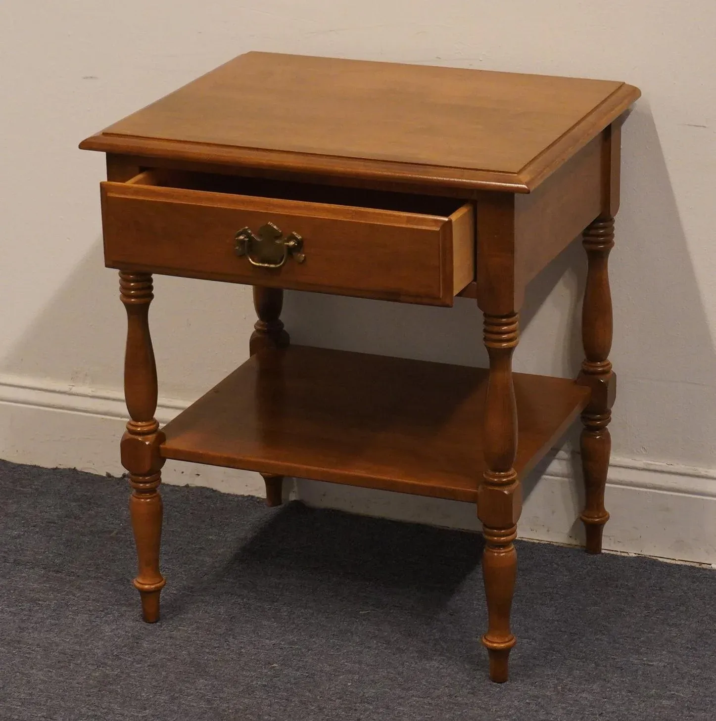 Ethan Allen Heirloom Nutmeg Maple Colonial Early American 22 Nightstand 10 5326 Chairish