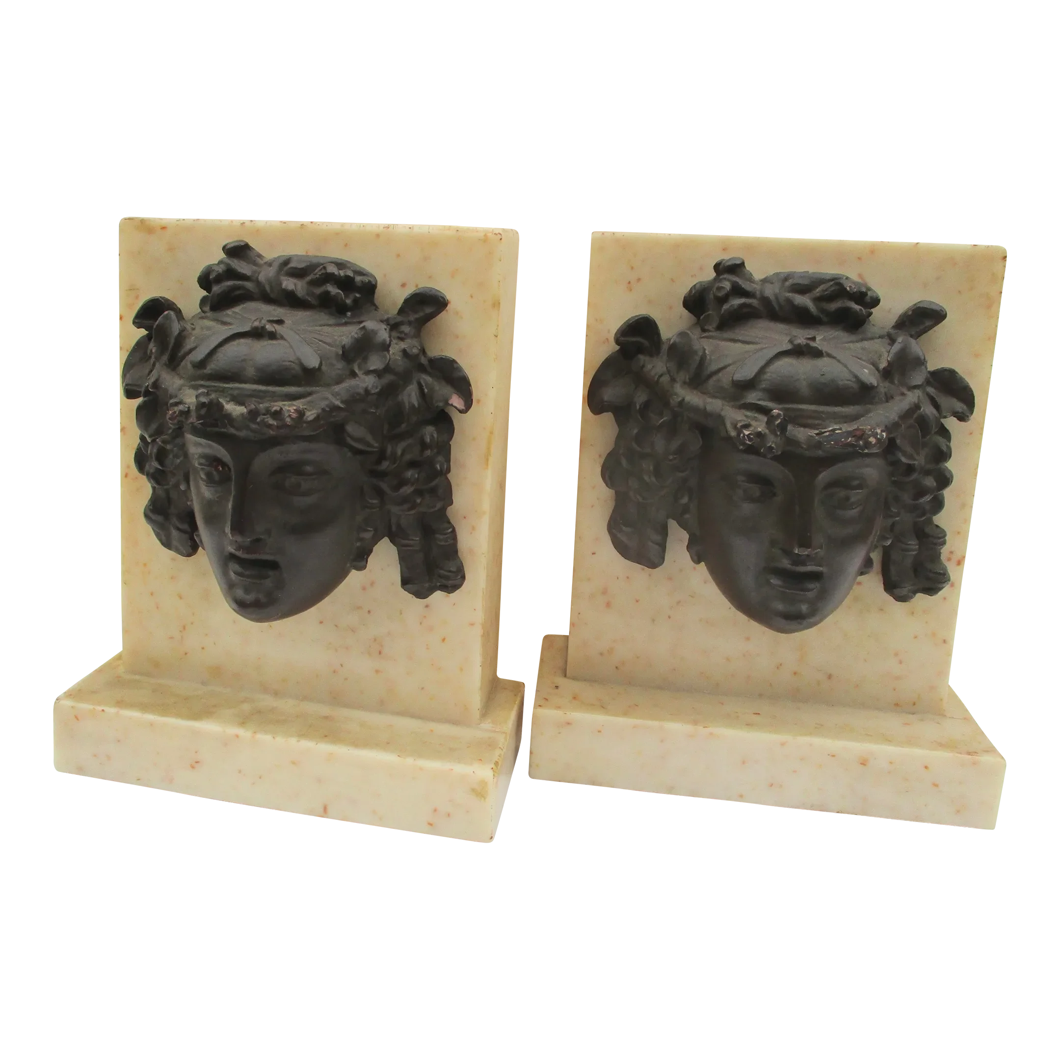 British Museum Bookends Head of Bacchus Circa 1970s' | Chairish
