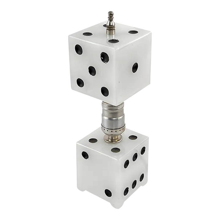 Vintage 1930s Art Deco Milk Glass Novelty Dice Lamp by Houze Glass Co ...
