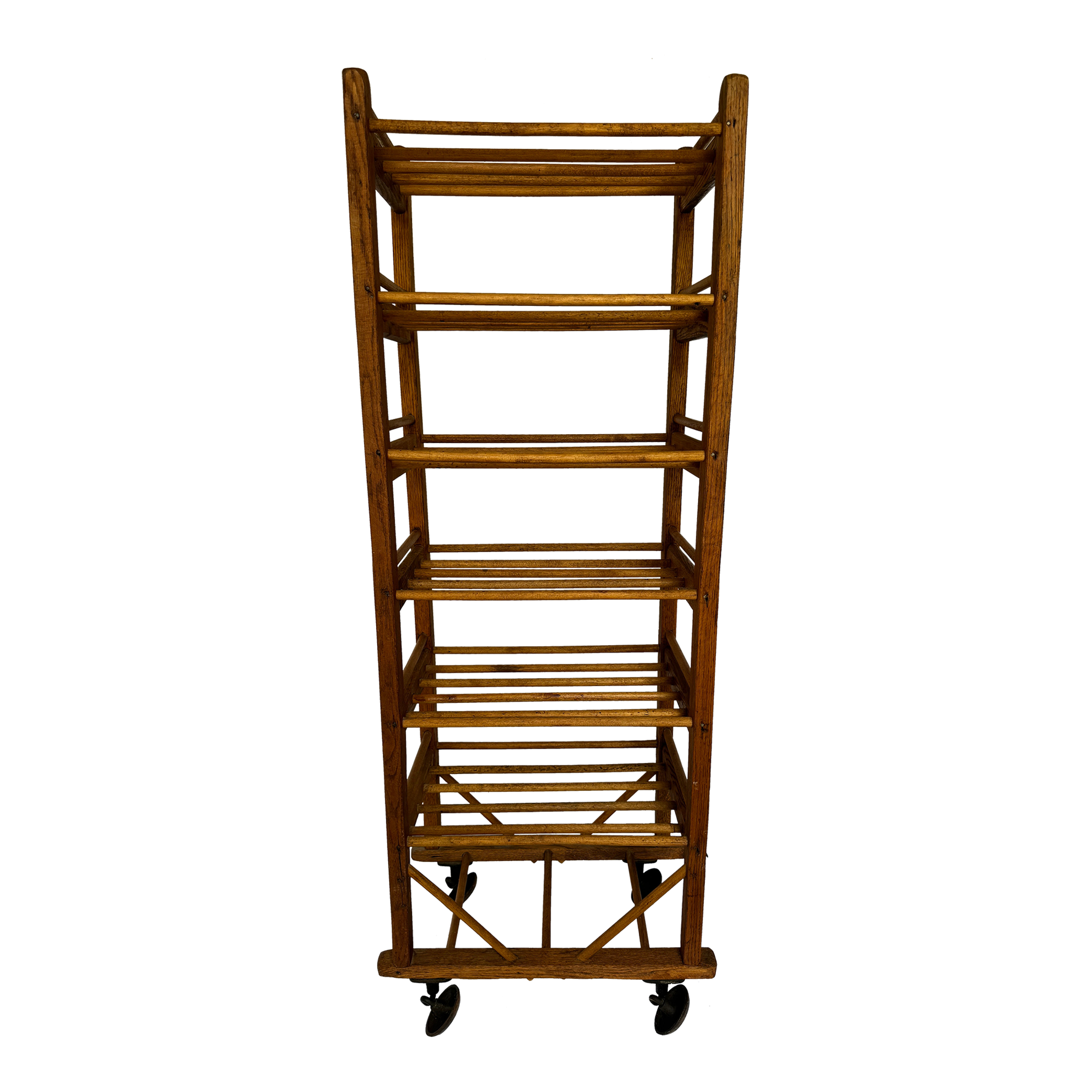 Antique Oak Industrial Shoe Rack | Chairish