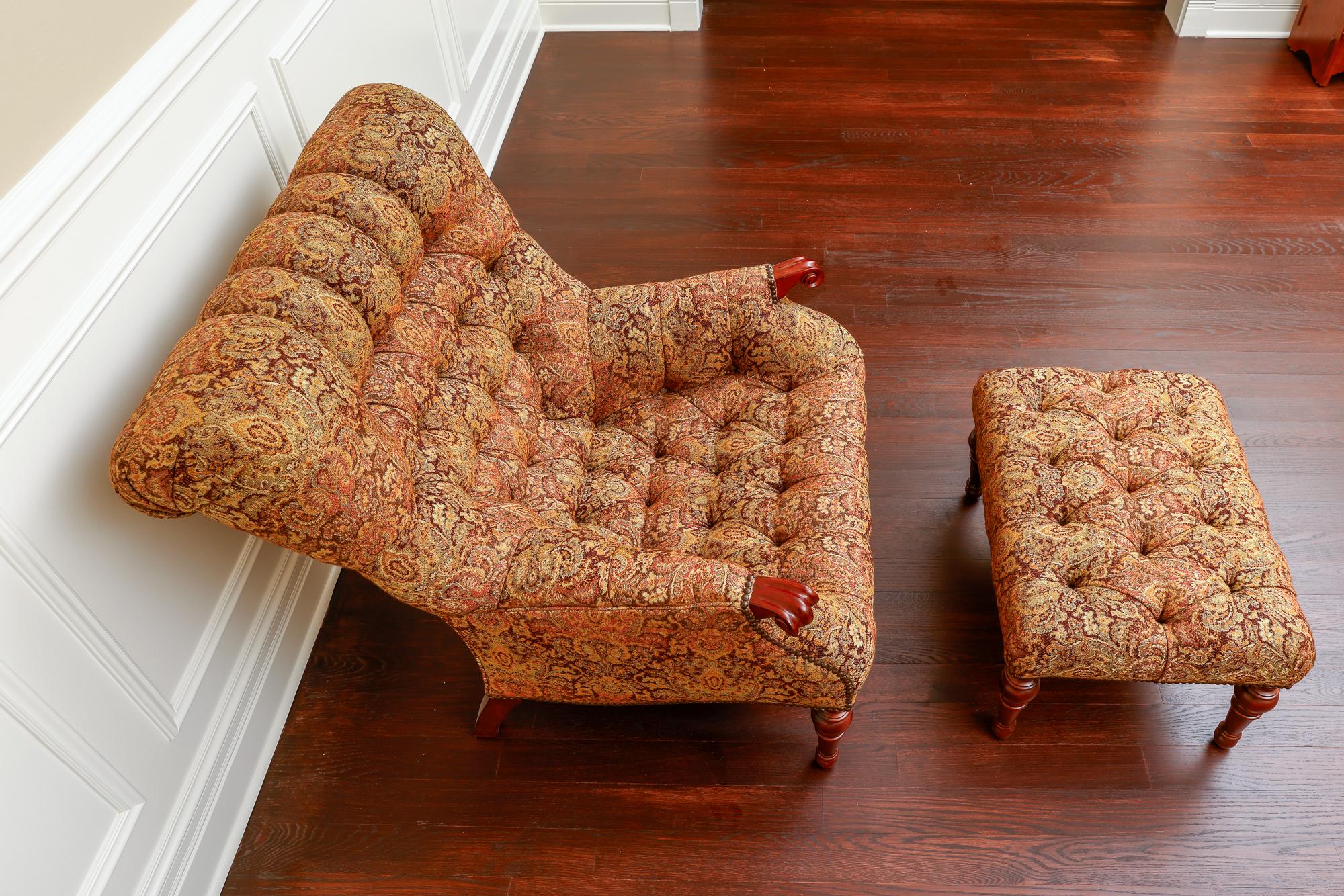 2000s Stickley Leopold s Chair and Ottoman Set 2 Pieces Chairish