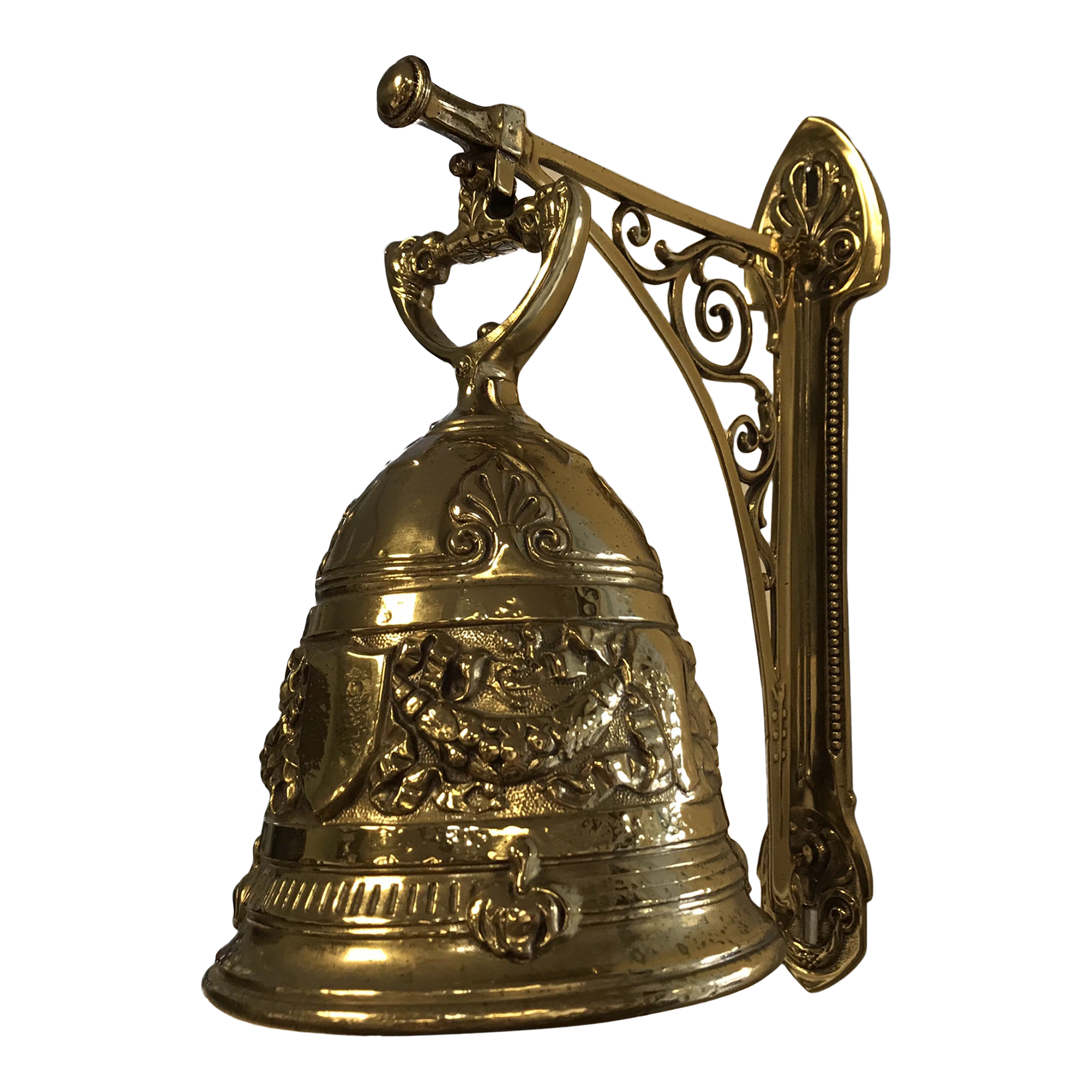 Early 20th Century Gothic Brass Monastery or Church Wall Hanging Bell ...