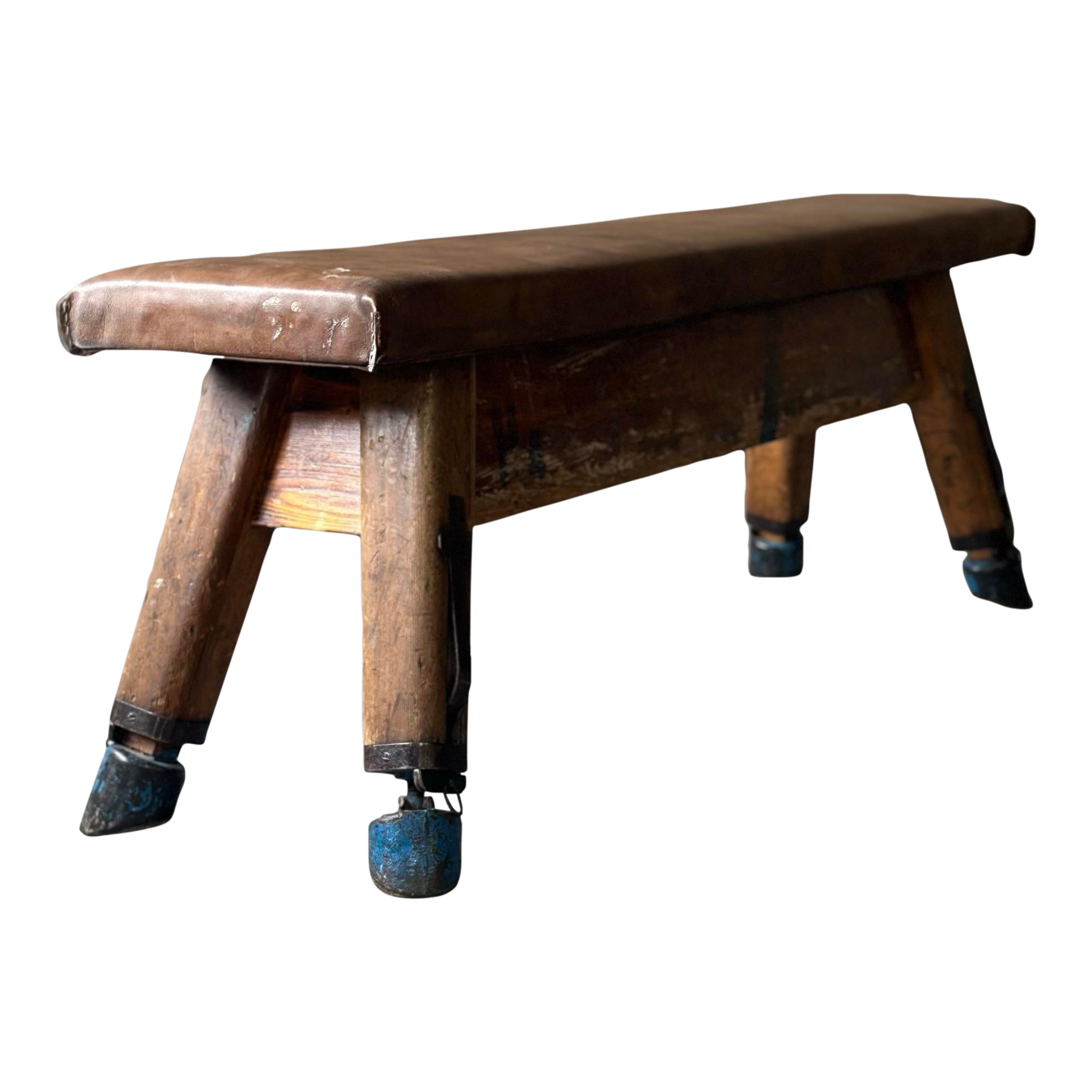 Vintage leather gym bench store