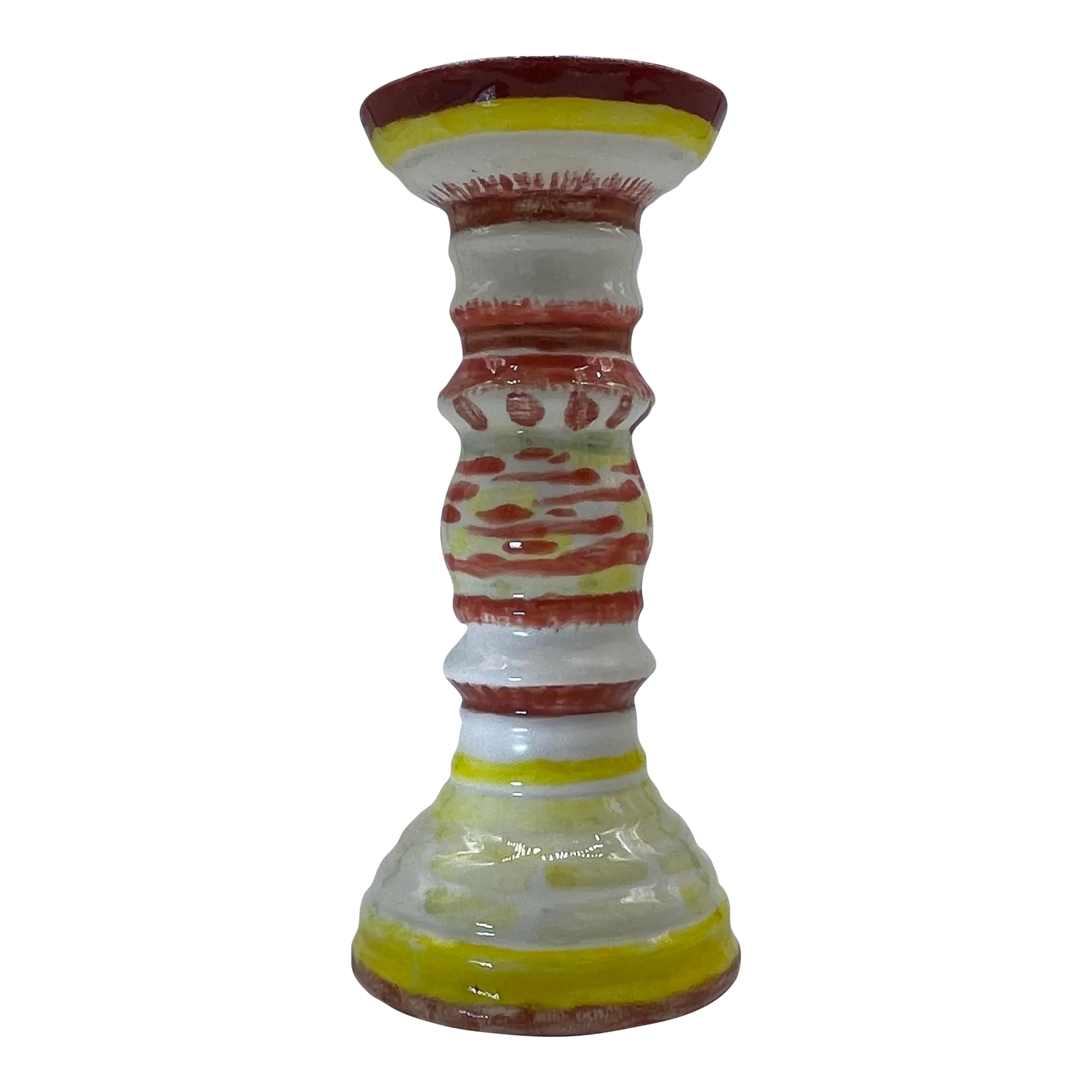 Contemporary Colorful Ceramic Pillar Candle Holder by Folk Artist ...