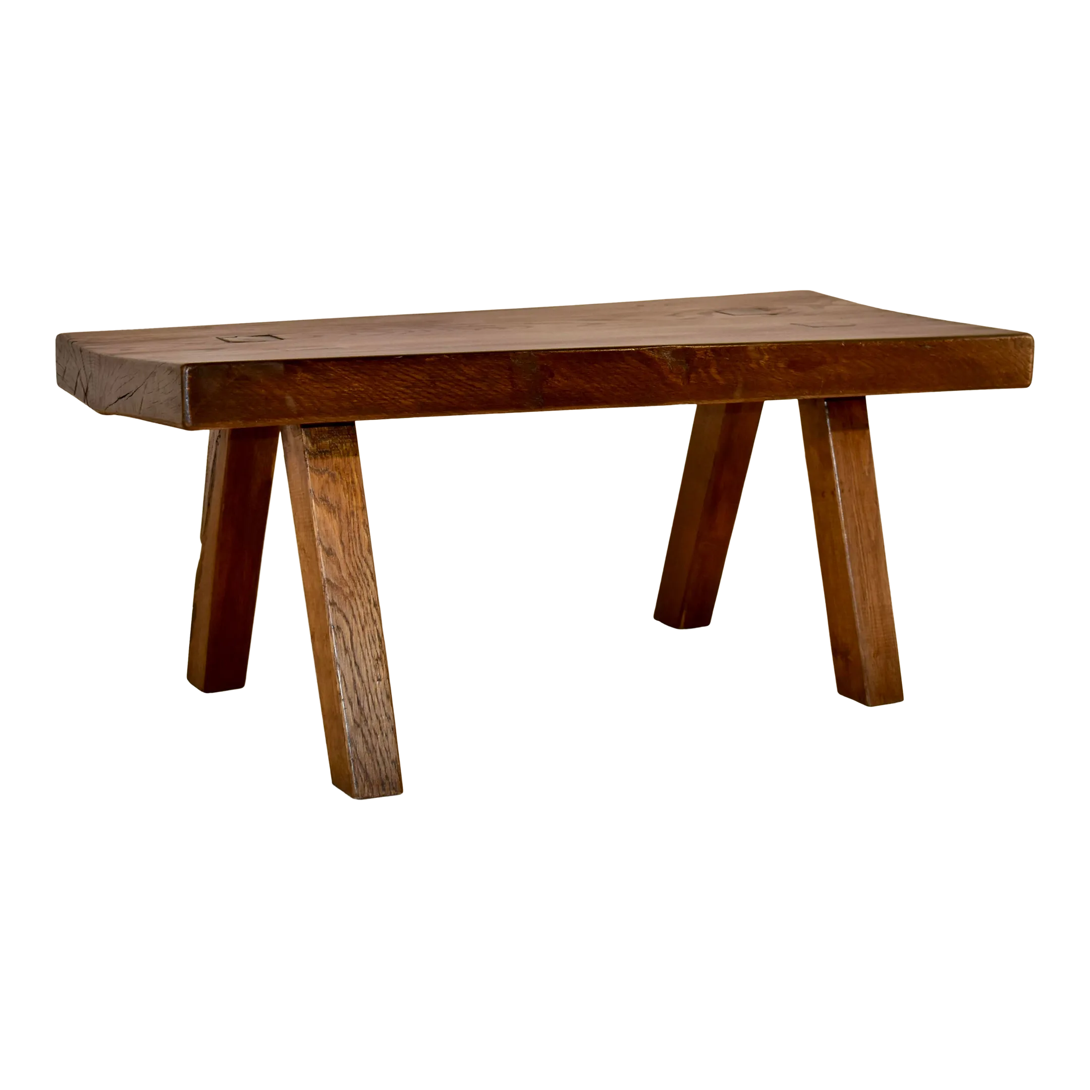 19th Century French Oak Slab Top Table | Chairish