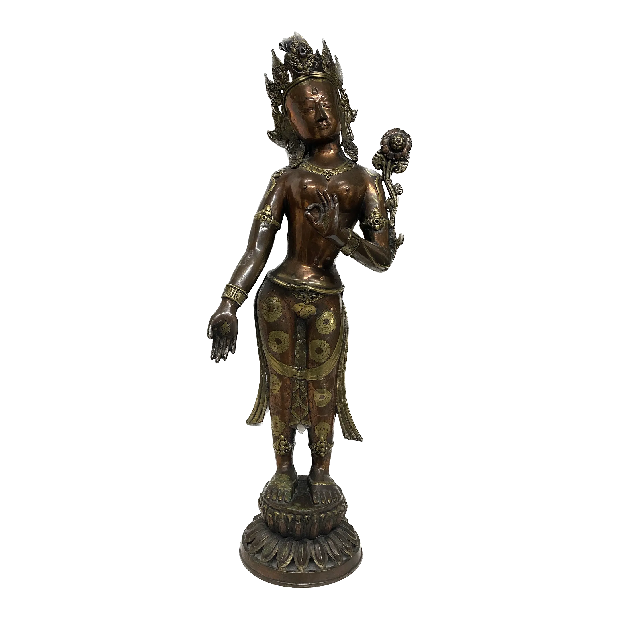 Circa 1900 Buddhist Goddess of Wisdom Sculpture | Chairish