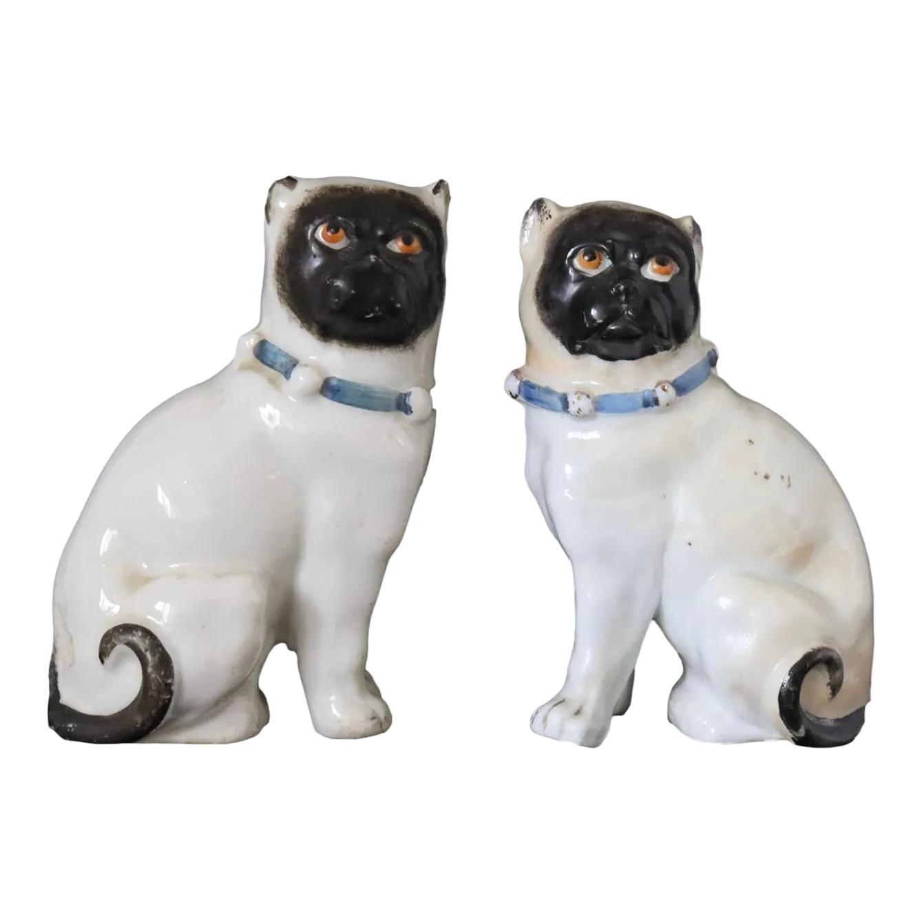 Antique German Porcelain Pug Dogs, Pair | Chairish