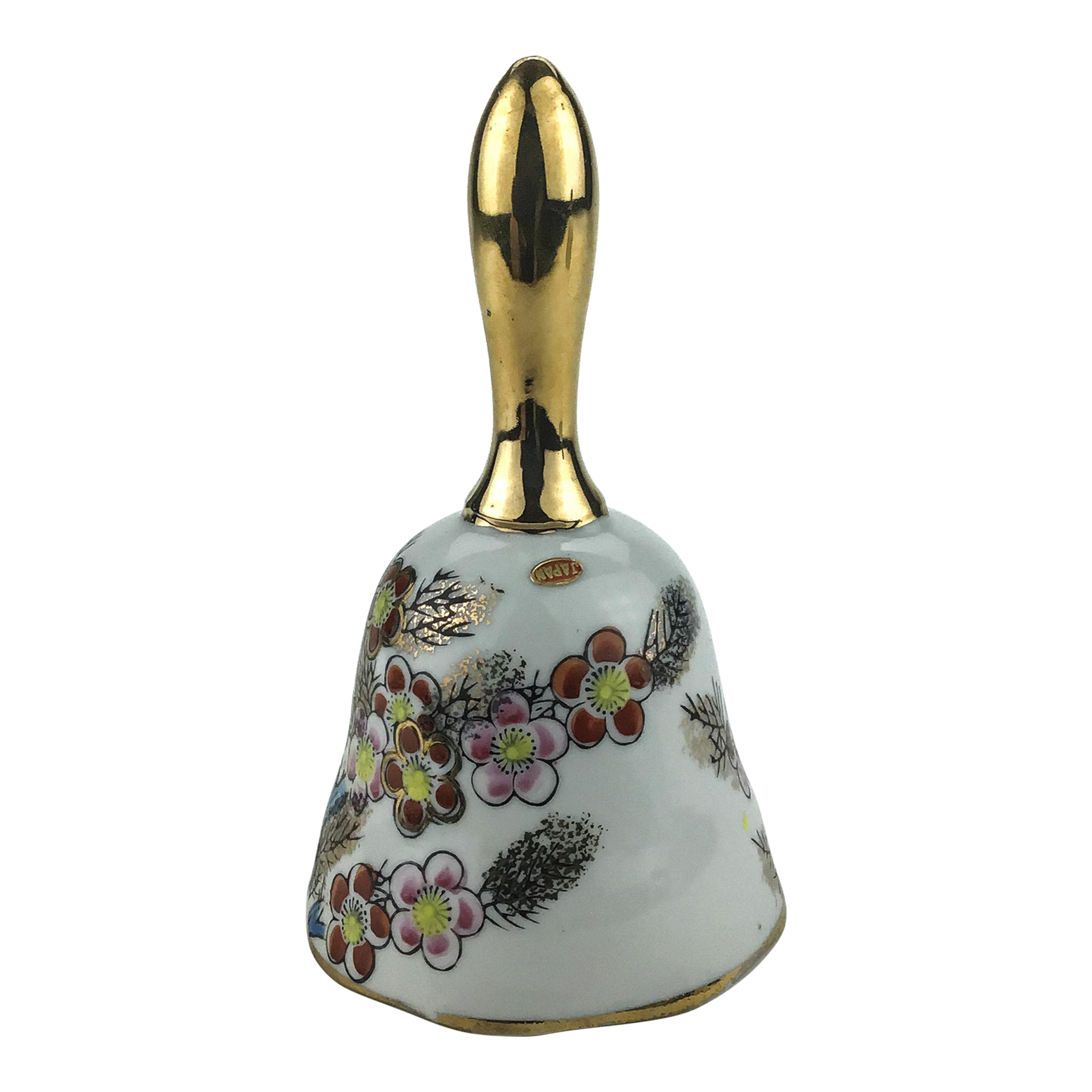 Vintage Porcelain Hand Painted Bell Japan | Chairish
