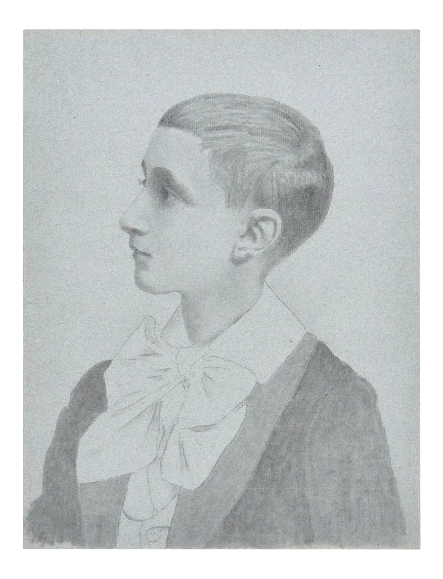 Schoolchild - Original Pencil Drawing by French Artist Early 20th ...