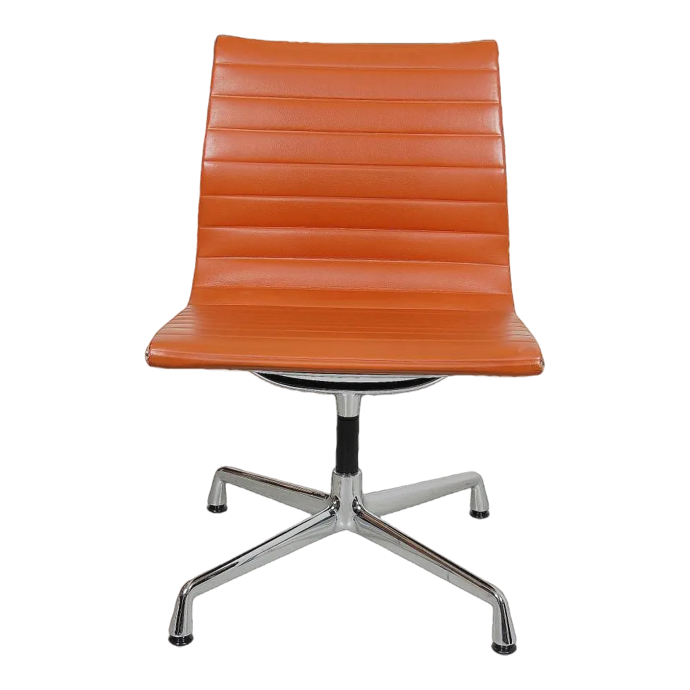 Cognac Leather EA-105 Chair by Charles Eames for Vitra, 2000s | Chairish