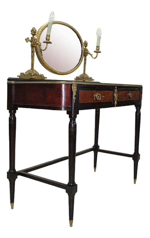 Antique Empire Style Dressing Table with Marble Top | Chairish
