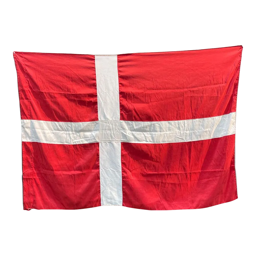 Vintage 1980s Flag of Denmark in Satin | Chairish