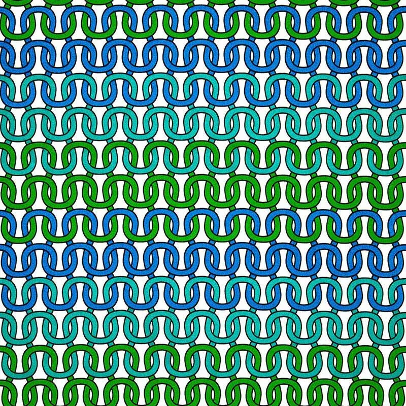 Sample- Schumacher X Trina Turk Loop De Loop Print Fabric in Azure ...