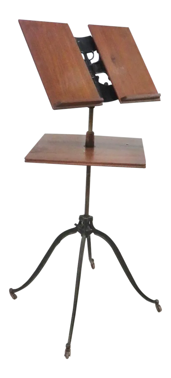 Victorian Industrial Adjustable Book Podium | Chairish