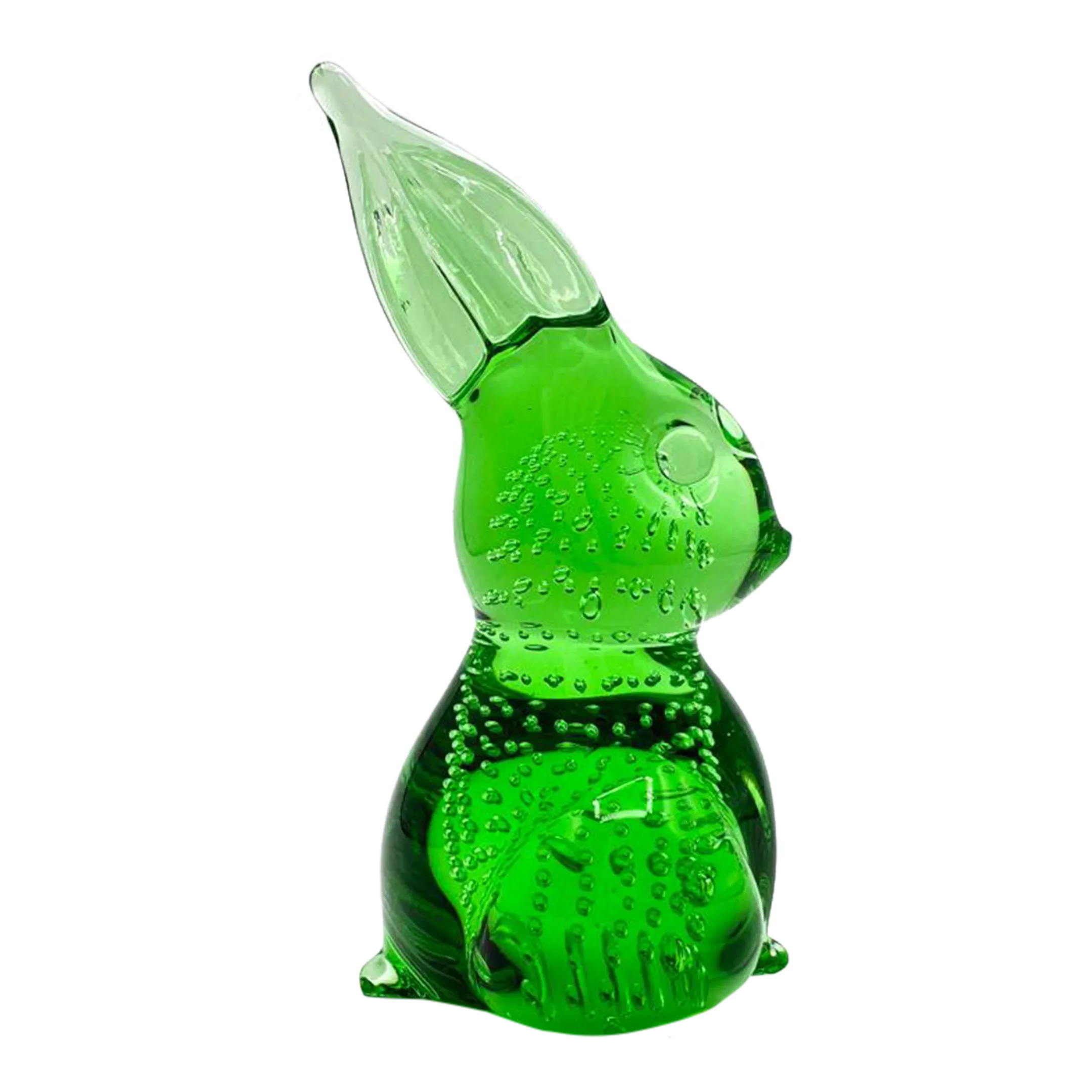Vintage Green Murano Bunny Rabbit Art Glass With Bullicante Controlled ...