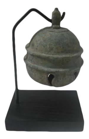 Vintage Temple Bell on Stand | Chairish