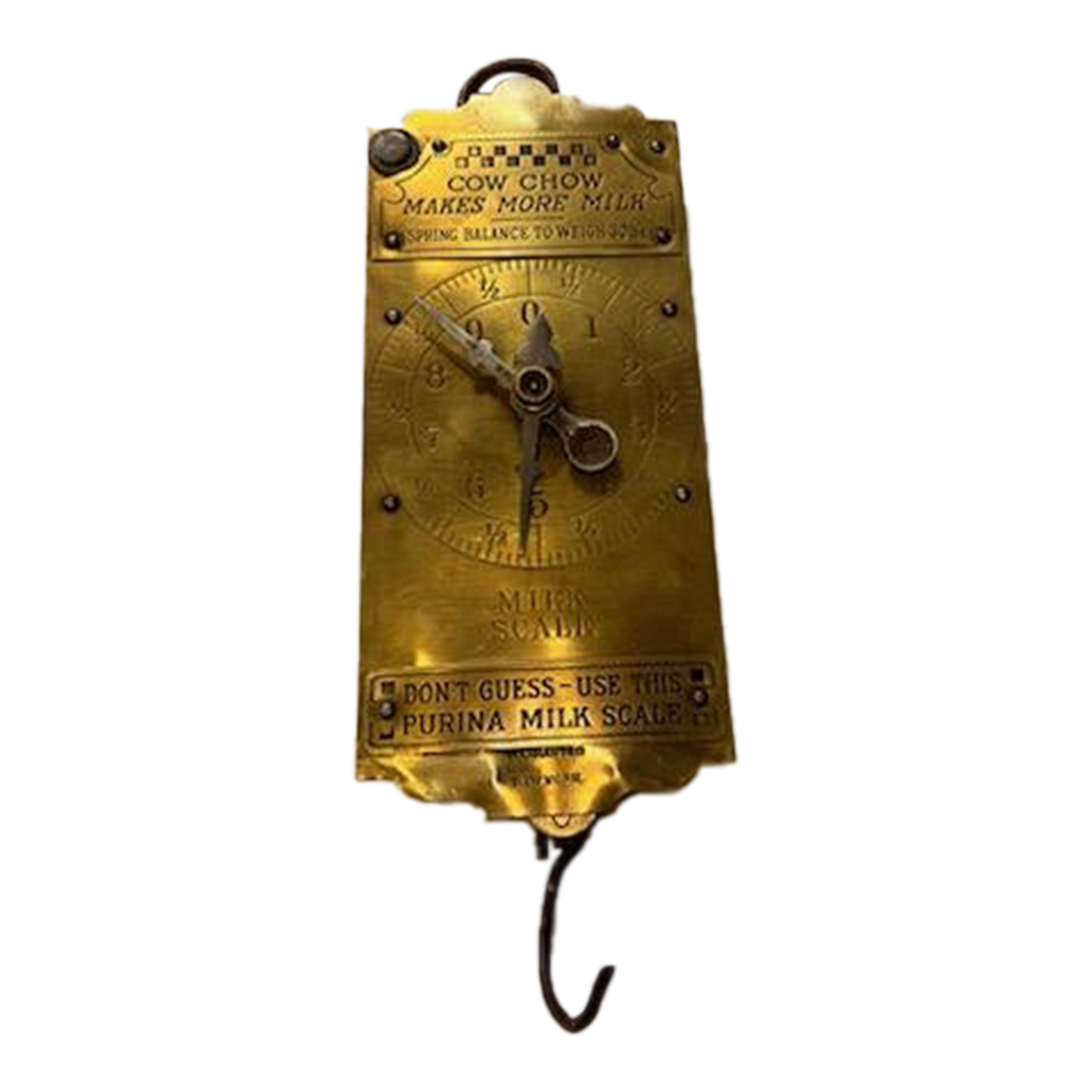 Vintage Purina 30 Lb Milk Spring Scale Brass Cow Chow for Advertising ...