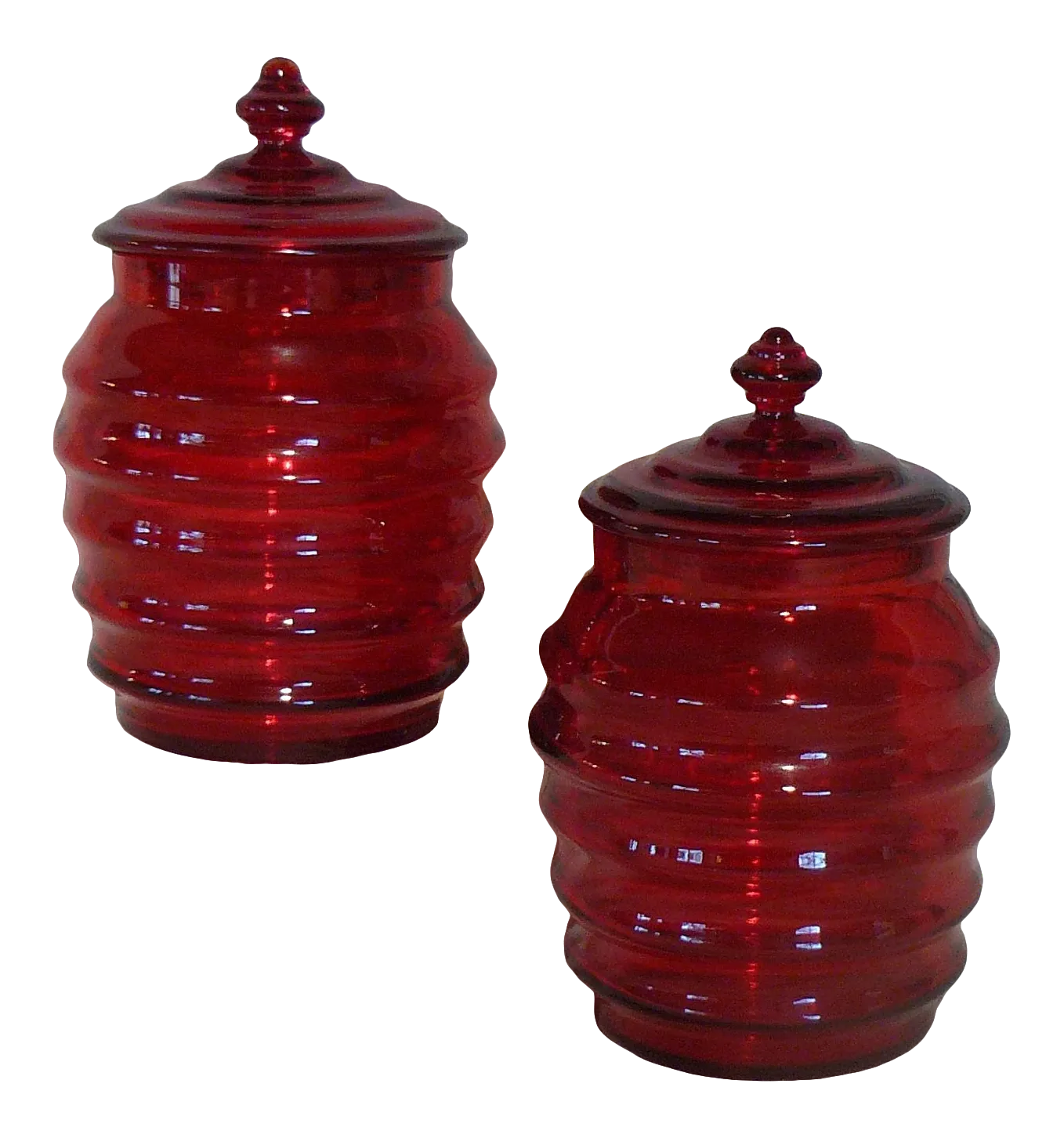 1930s Jean Beck München Signed Art Glass Jars With Lids - a Pair | Chairish