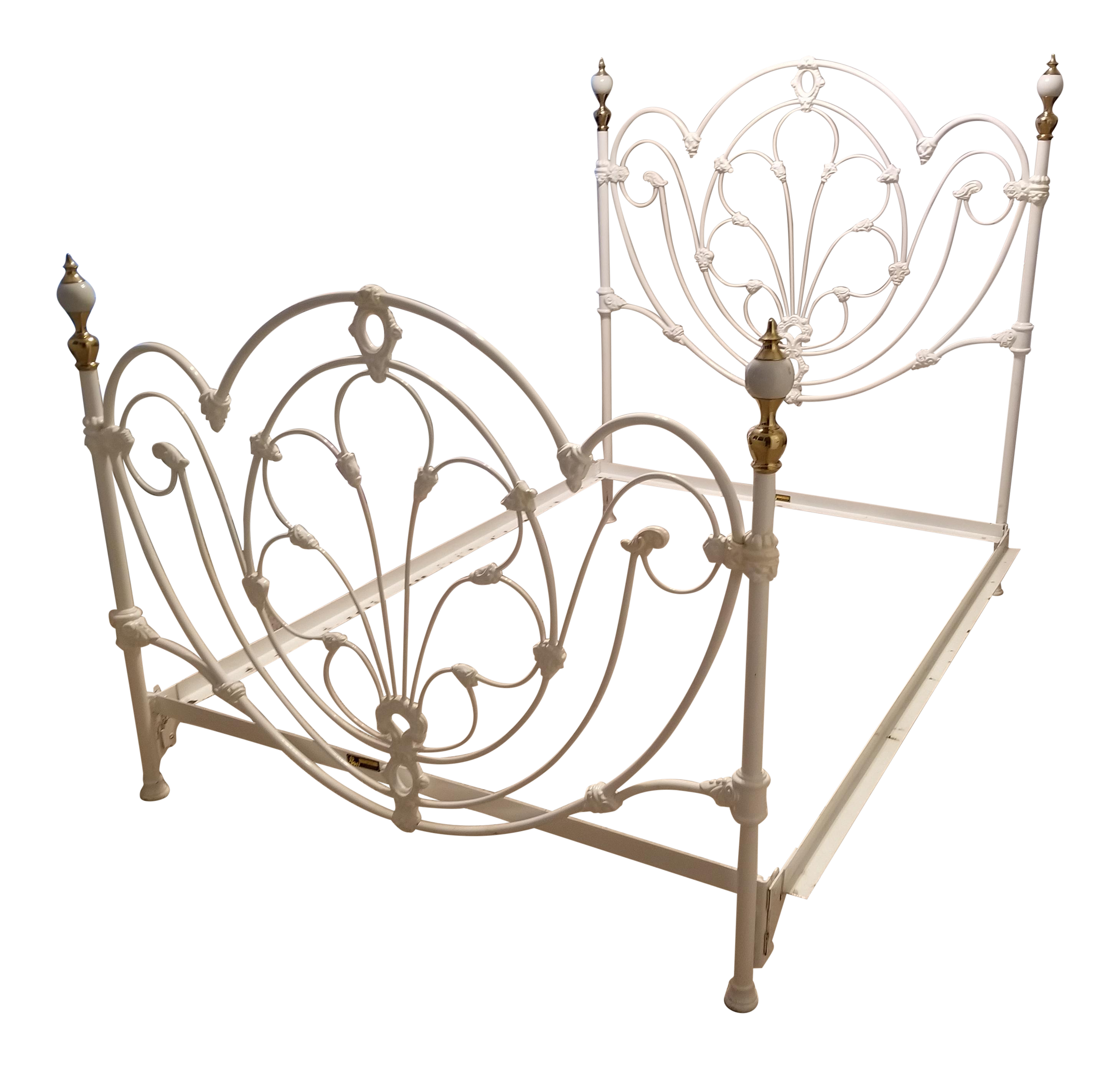 Antique White Wrought Iron Bed Frame Chairish