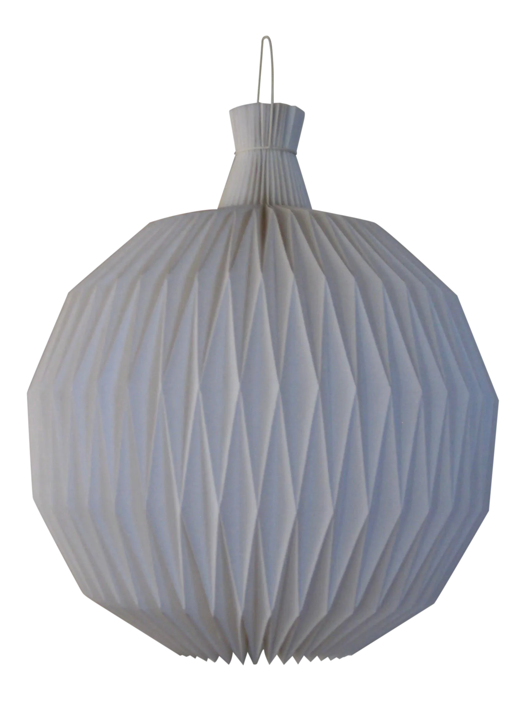 Mid-Century Modern Round Origami Plastic /Paper Chandelier | Chairish