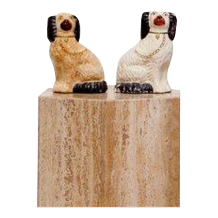 Pair of Antique Victorian Staffordshire Dog Figurines | Chairish