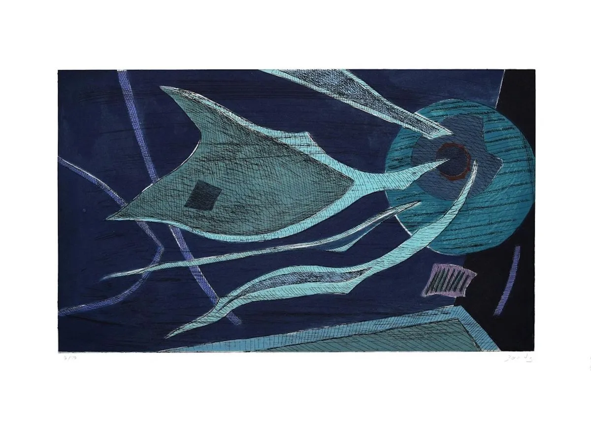 Dark Composition - Original Etching by Henry Goetz - 1970s 1970 | Chairish